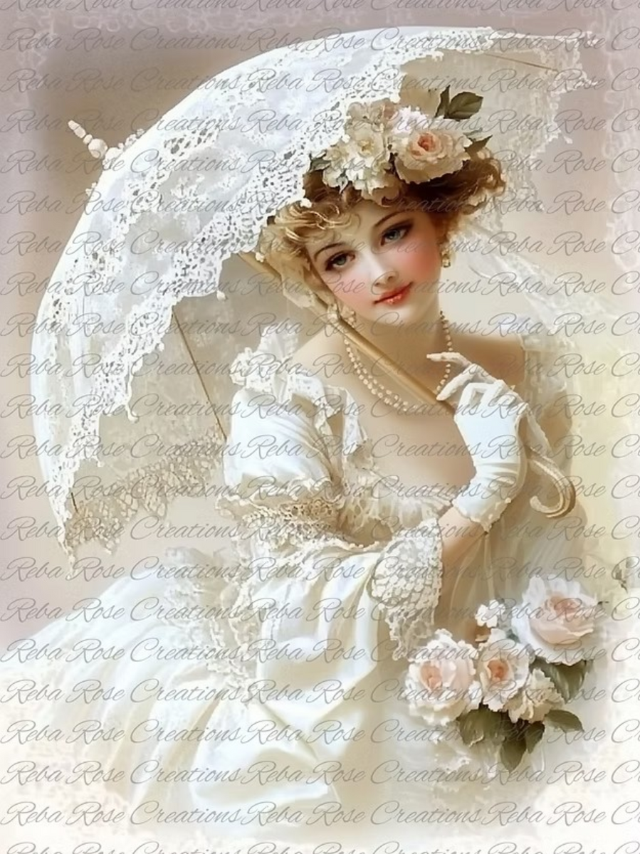 White Victorian Rice Paper by Reba Rose Creations – My Victorian Heart