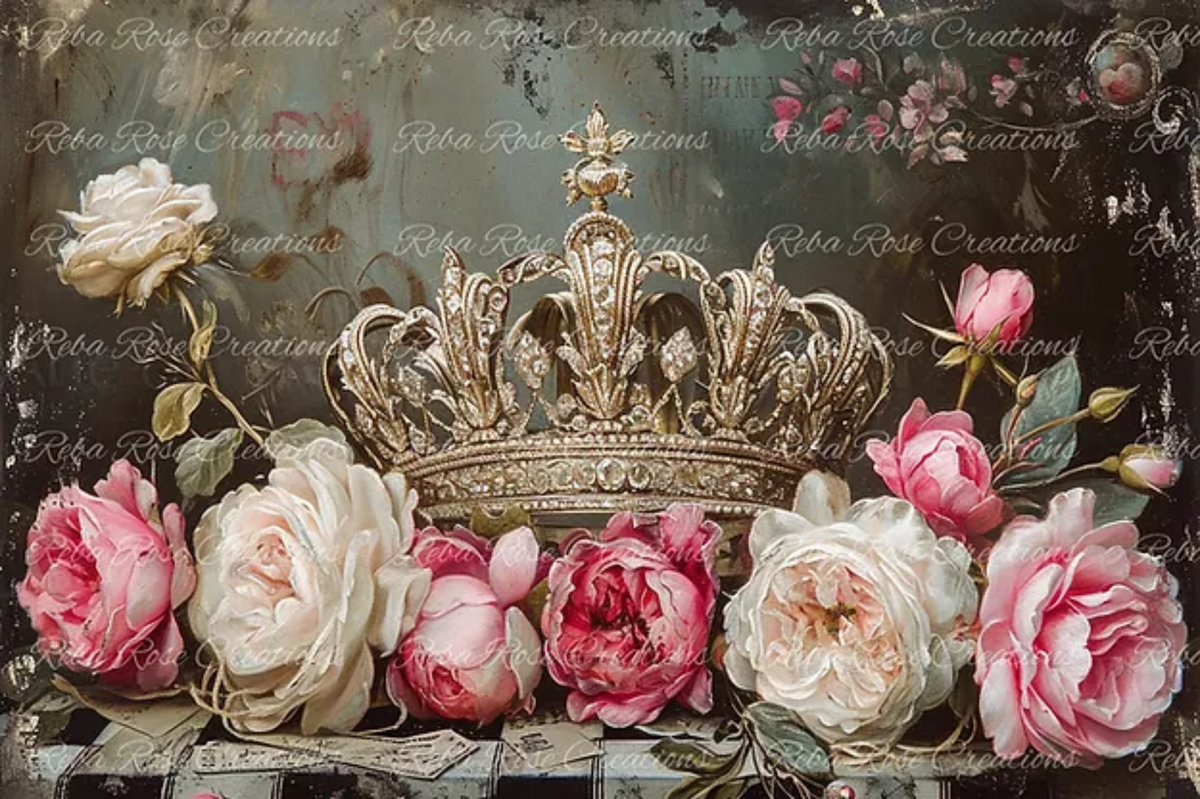 Crown of Jewels Rice Paper by Reba Rose Creations, Roses – My Victorian ...