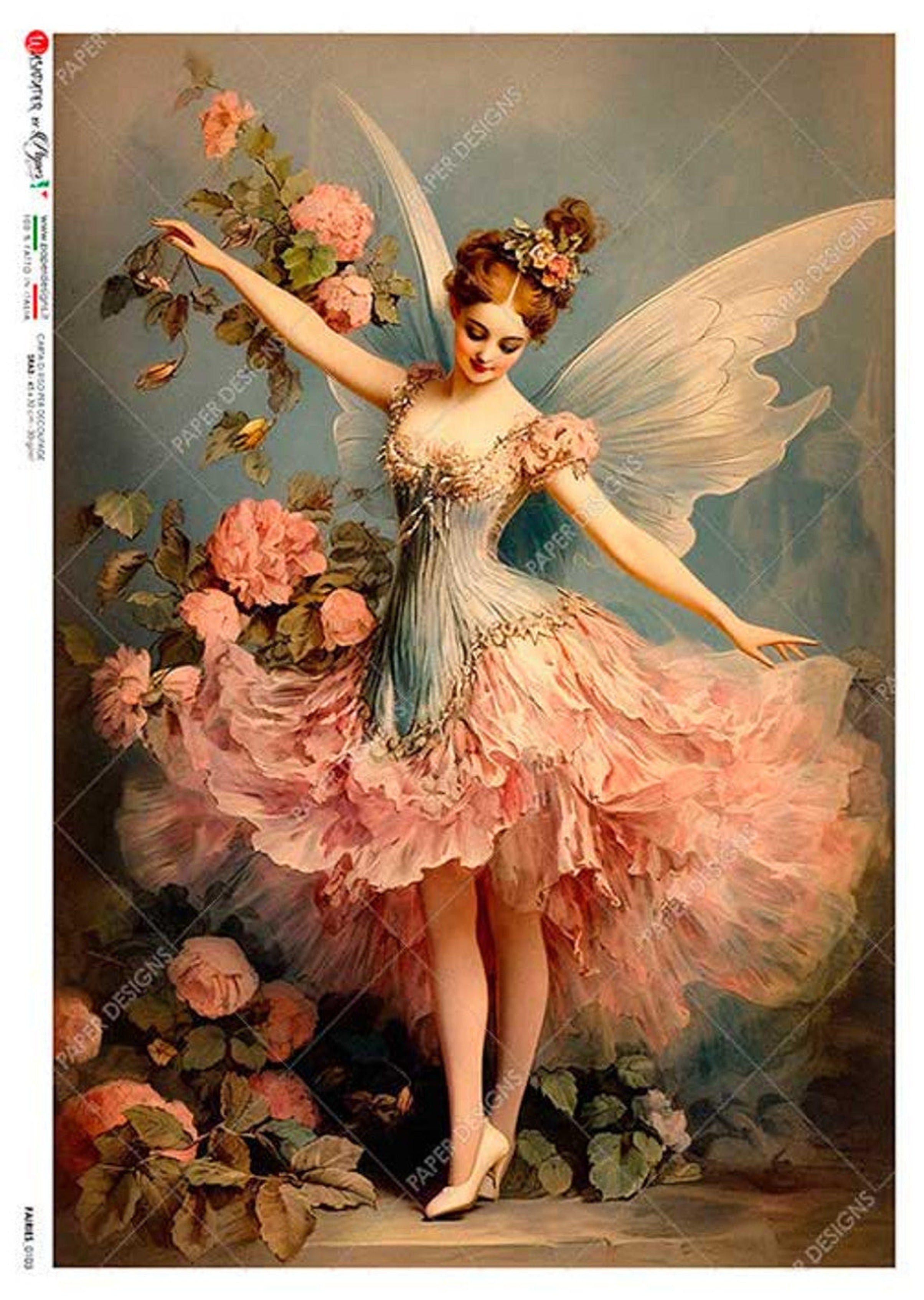 Fairies 0103 Paper Designs Washipaper, Fairy with Roses – My Victorian ...