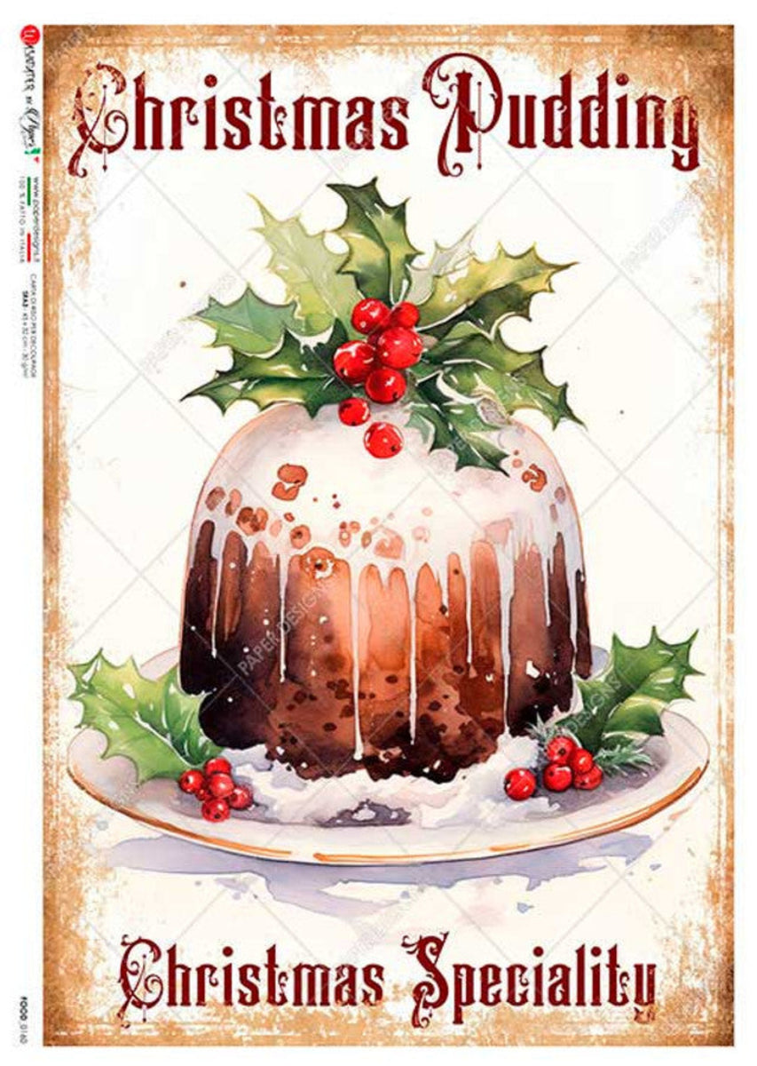 Food 0160 Paper Designs Washipaper, Christmas Pudding – My Victorian Heart