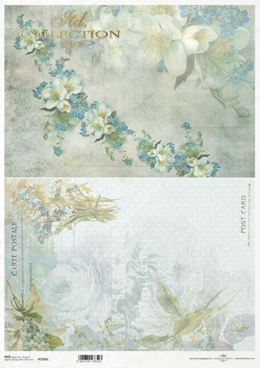 Forget Me Not Postcards Rice Paper by ITD Collection – My Victorian Heart