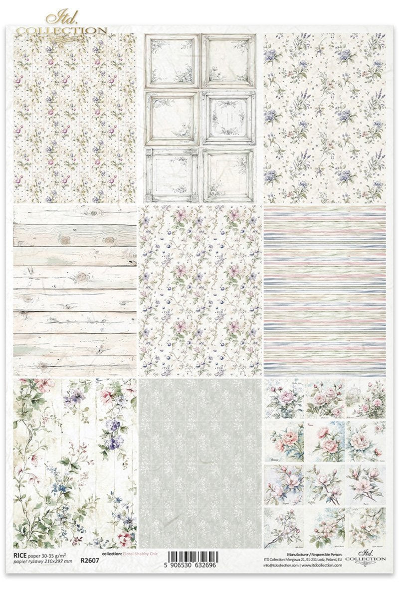 Floral Shabby Chic Wallpaper Patterns Rice Paper by ITD Collection – My ...