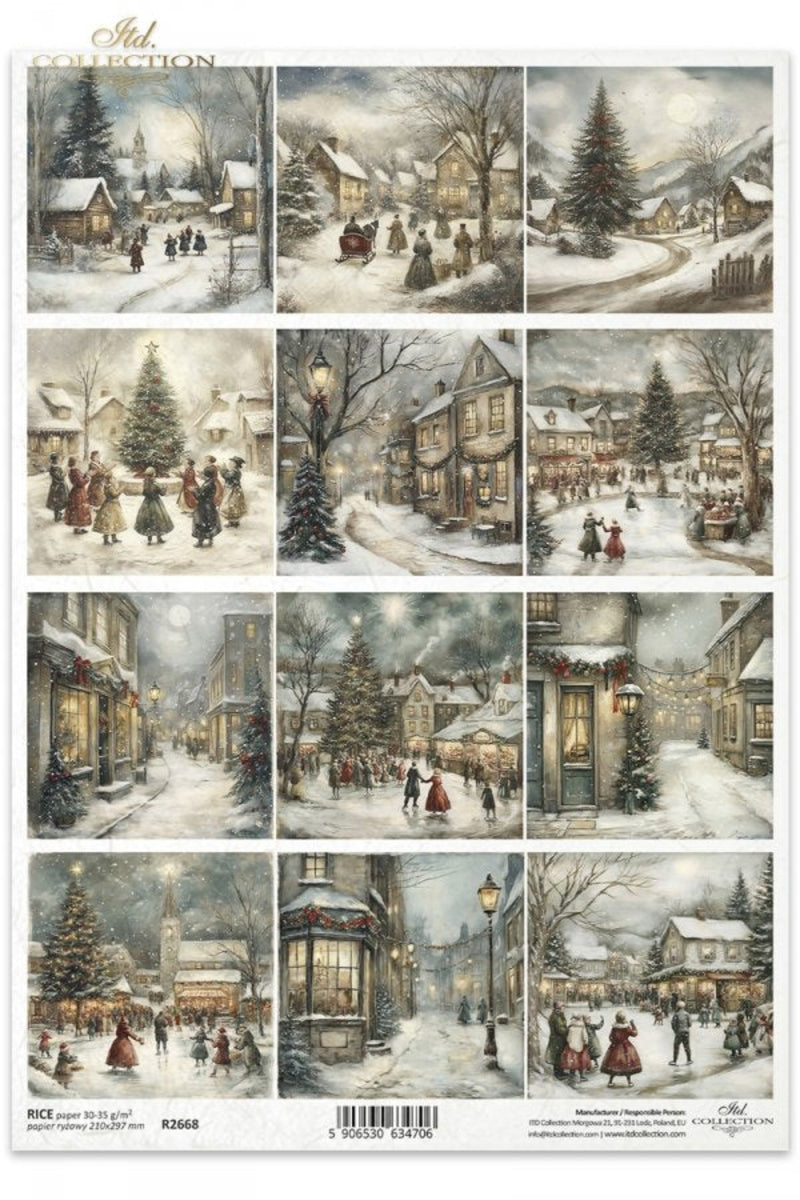 Winter's Tale Village Christmas Rice Paper by ITD Collection – My ...