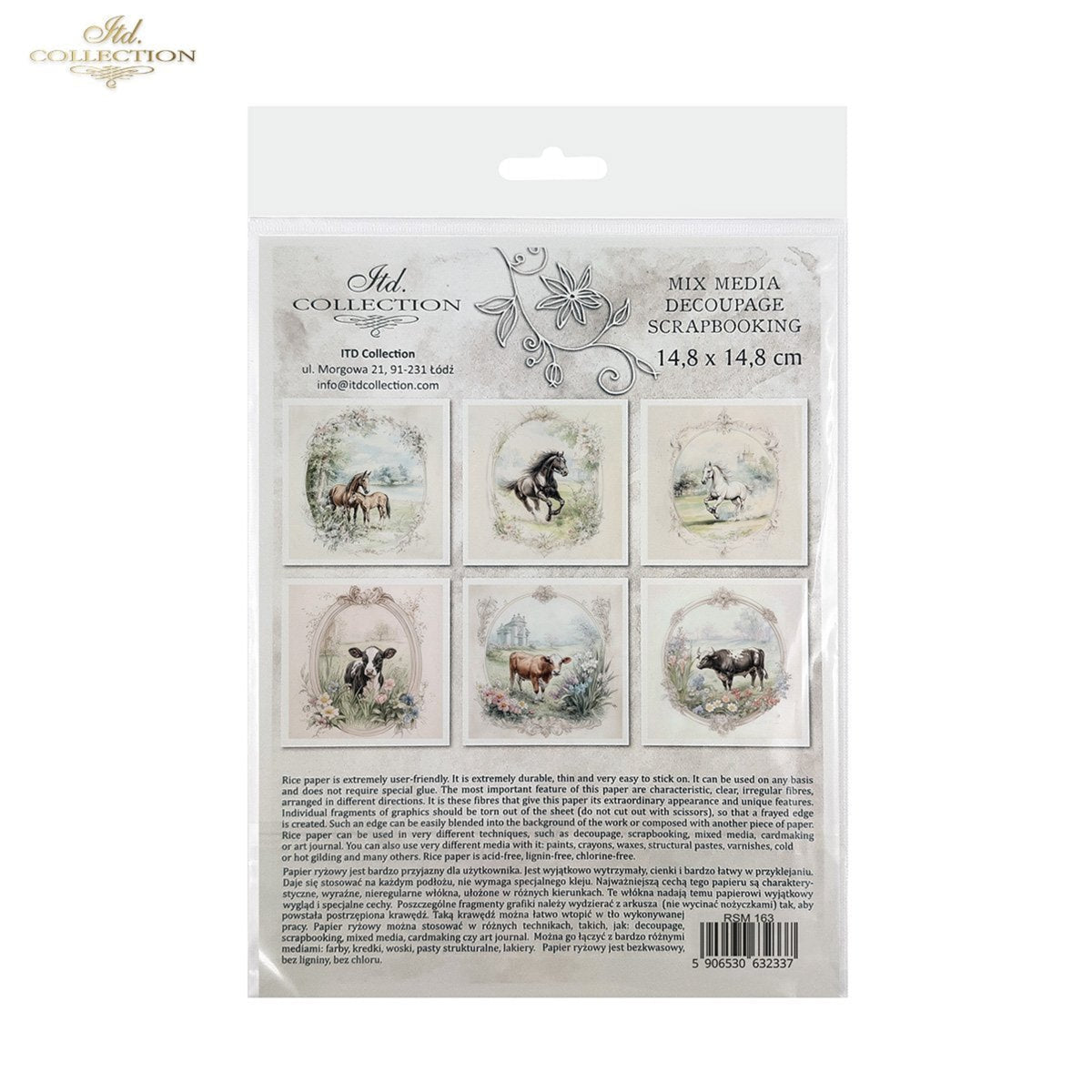 Spring Farm Animals Rice Paper Mini Set by ITD Collection, RSM163, Pac ...