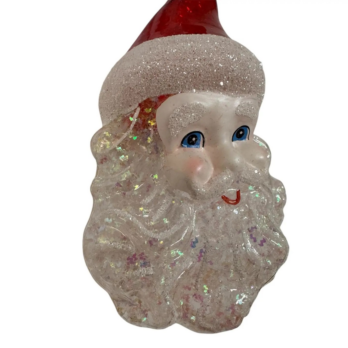 Santa Claus Curl Hat Glass Ornament Red, 5" – My Victorian Heart