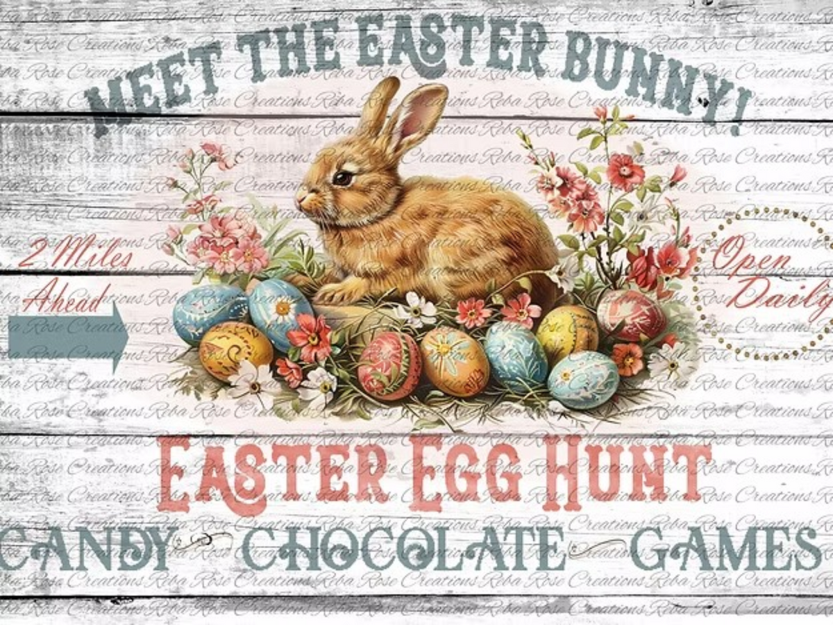 Easter Egg Hunt Rice Paper by Reba Rose Creations – My Victorian Heart