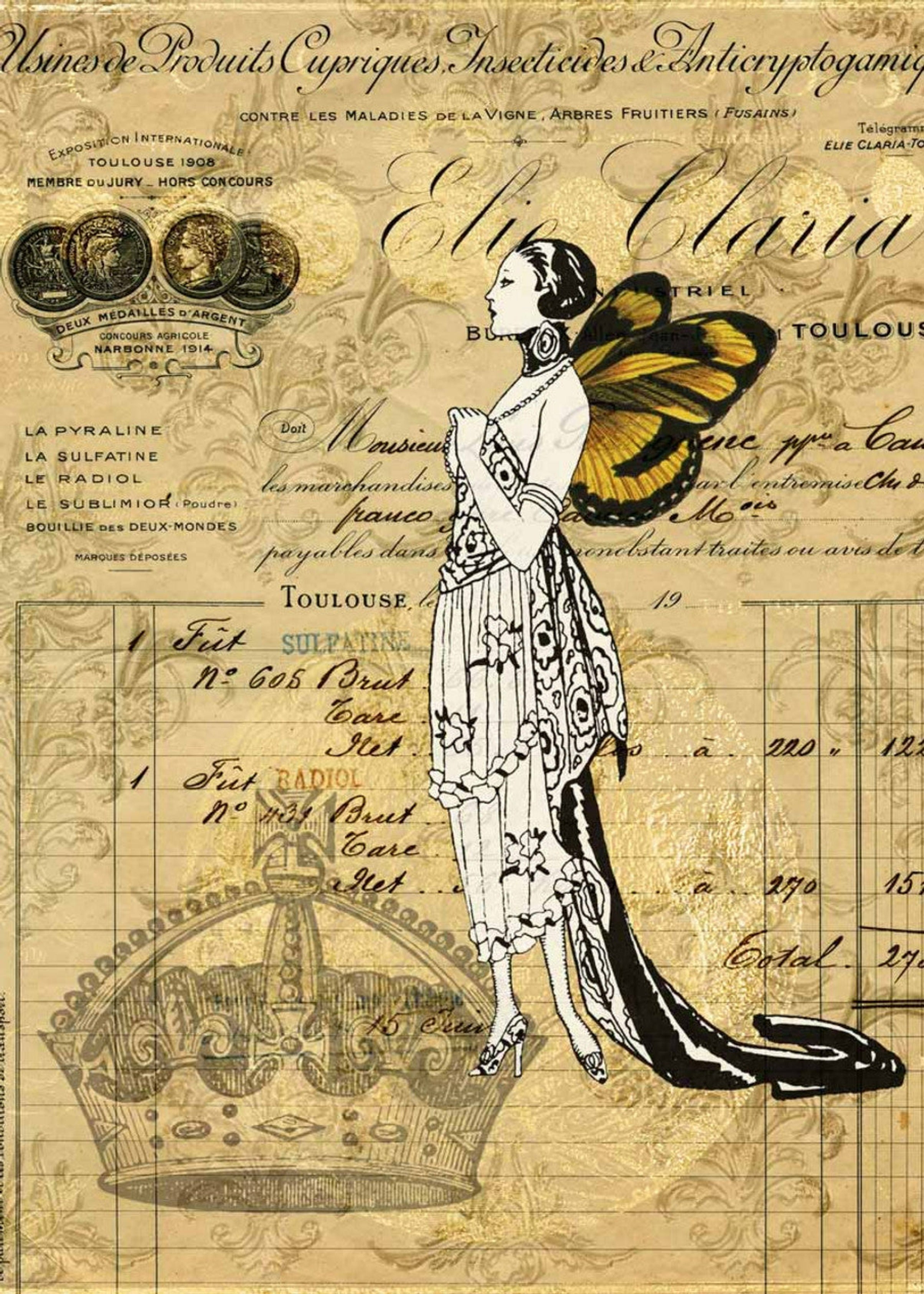 Golden Fairy Rice Paper by Decoupage Queen, A4, A3 Sizes – My Victorian ...