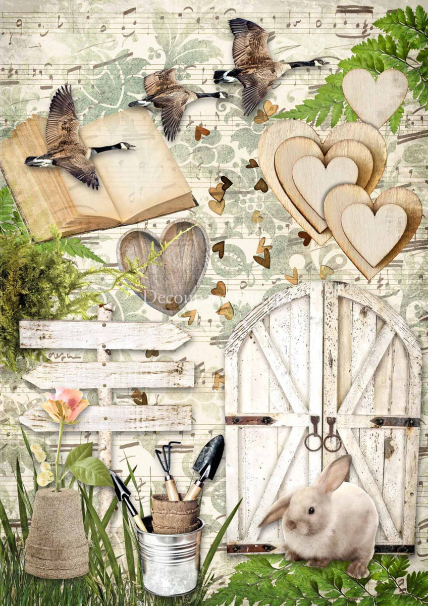 This Way for Spring Rice Paper by Decoupage Queen – My Victorian Heart