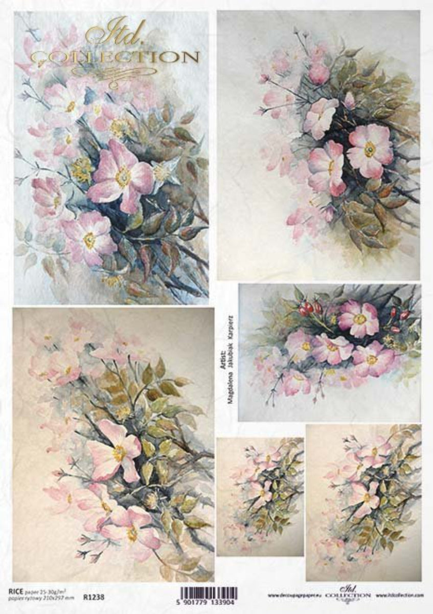 Flowers by Magdalena Rice Paper by ITD Collection, R1238, A4 – My ...